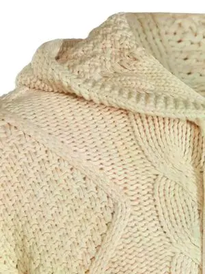 FOUND Cable-knit Zip-up Hoodie With Tassels