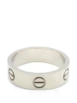 Cartier 18k White Gold Love Motif Ring - Silver