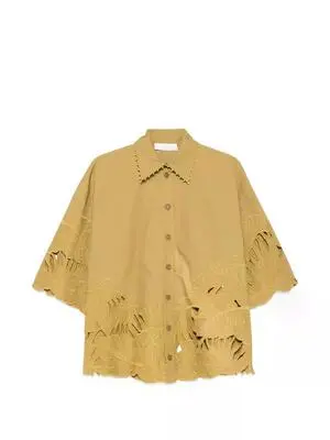 Zimmermann Mahon Cut-out Embroidered Shirt - Neutrals