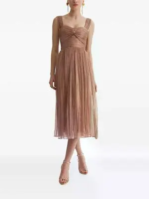 FRAMBOISE Rialto Pleated Midi Dress