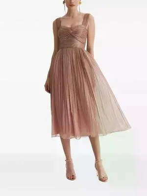 FRAMBOISE Rialto Pleated Midi Dress