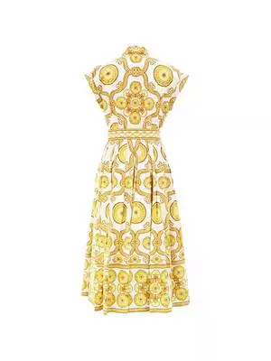 Cara Cara Octavia Midi Dress With Classic Collar And Pleated Skirt