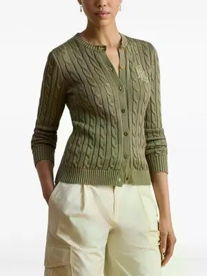 Ralph Lauren Cable-knit Logo Embroidered Cardigan