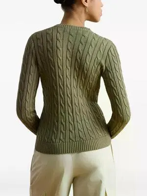Ralph Lauren Cable-knit Logo Embroidered Cardigan