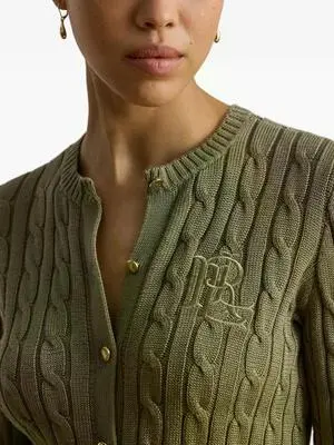 Ralph Lauren Cable-knit Logo Embroidered Cardigan