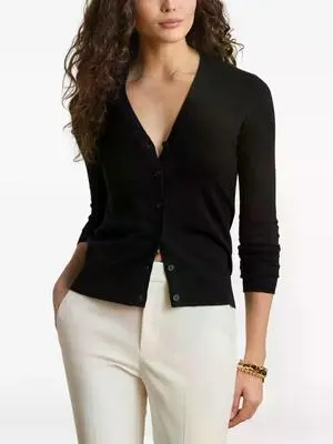 Ralph Lauren V-neck Embroidered Logo Cardigan