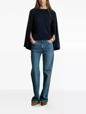 Ralph Lauren Navy Cape Overlay Crew-neck Sweater - Blue