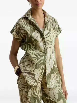 Ralph Lauren Palm Frond Print Linen Shirt