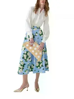 Carolina Herrera Floral Print Midi Skirt