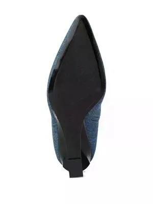 Karl Lagerfeld Sculptural Wedge Denim Boots