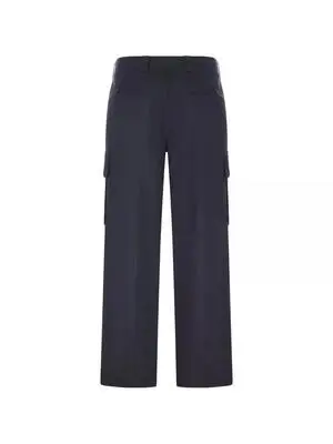Stone Island Wide-leg Logo Patch Cargo Pants - Black