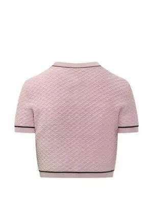 SELF-PORTRAIT Short-sleeve Cardigan With Flower-shaped Buttons