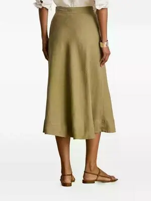 Ralph Lauren Linen A-line Midi Skirt