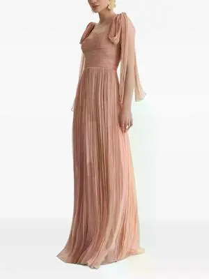 FRAMBOISE Tacoma Pleated Silk Maxi Dress