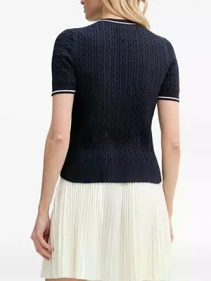 Lacoste Cable Knit Short Sleeve Crewneck Sweater