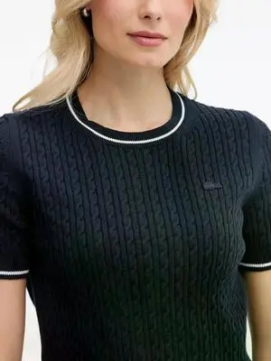 Lacoste Cable Knit Short Sleeve Crewneck Sweater