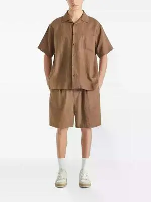 Fendi Linen Drawstring Waist Shorts