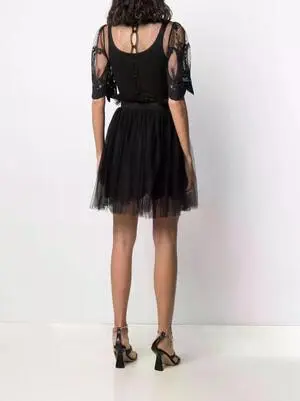 Elisabetta Franchi Lace-panelled Tulle Mini Dress
