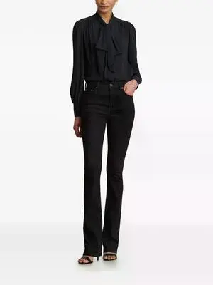 Ralph Lauren Tie-neck Blouson-sleeve Blouse