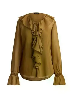 Ralph Lauren Ruffled Crinkle Blouse