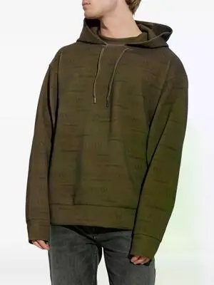 Emporio Armani Monogram Print Hoodie - Green