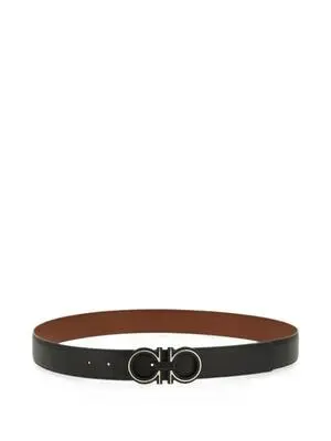 FERRAGAMO Reversible And Adjustable Gancini Belt - Black