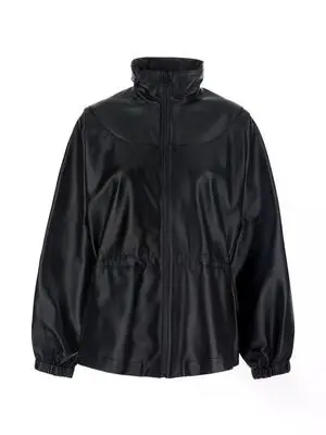 Givenchy Leather High Neck Relaxed Fit Jacket