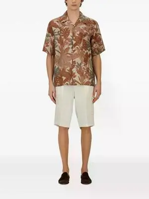 Herno Tropical-print Linen Shirt
