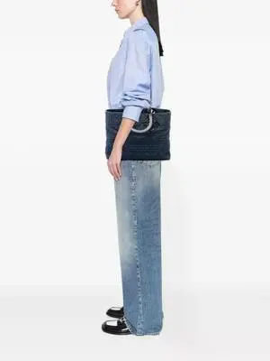 Dior 1999 Large Denim Cannage Lady Satchel - Blue