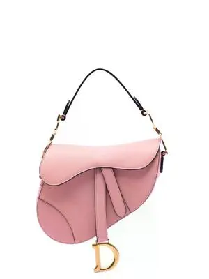 Dior 2018 Mini Grained Calfskin Saddle Bag - Pink