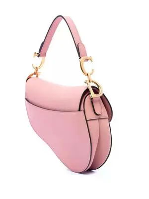 Dior 2018 Mini Grained Calfskin Saddle Bag - Pink