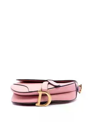 Dior 2018 Mini Grained Calfskin Saddle Bag - Pink
