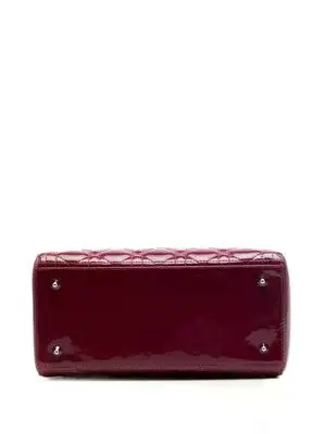Dior Patent Cannage Lady Satchel - Red