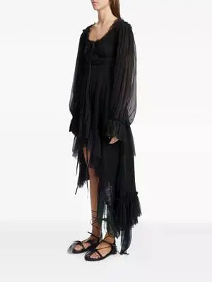 ANN DEMEULEMEESTER Giti Empire Ruffled Asymmetric-hem Dress