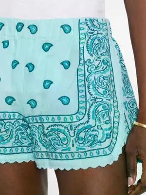 ORSINA Embroidered Bandana Print Shorts
