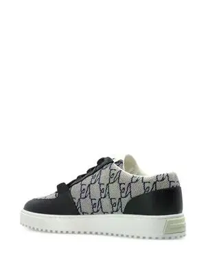 Emporio Armani Monogram Print Leather Sneakers