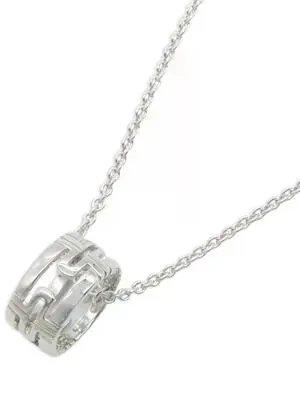 BVLGARI 18k White Gold Parentesi Pendant Necklace - Silver