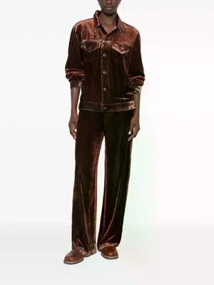 PIERRE-LOUIS MASCIA Velvet Effect Button-down Jacket