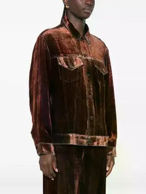 PIERRE-LOUIS MASCIA Velvet Effect Button-down Jacket