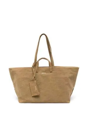 A.p.c. Drummer Logo-print Canvas Tote Bag - Neutrals