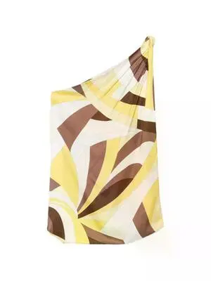 Faithfull The Brand Kortez Geometric Print One-shoulder Top
