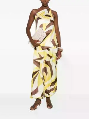 Faithfull The Brand Kortez Geometric Print One-shoulder Top