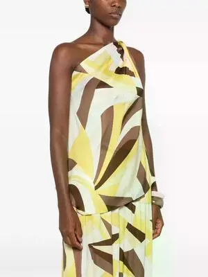 Faithfull The Brand Kortez Geometric Print One-shoulder Top