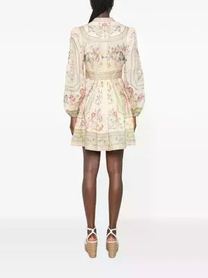 Zimmermann Roselight Floral-print Linen Mini Dress