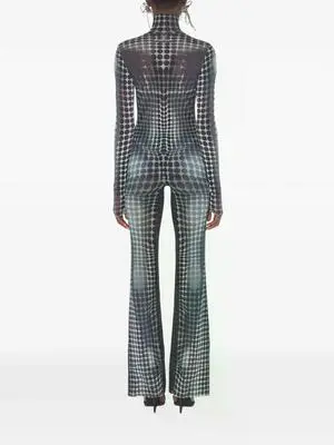 JEAN PAUL GAULTIER Long-sleeve High-neck Dot Print Top