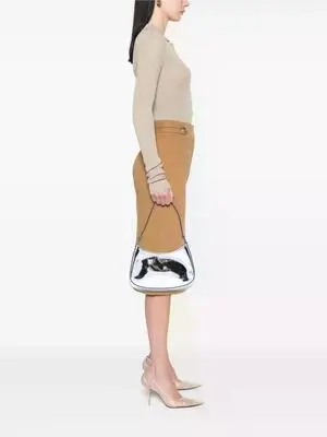 Prada Spazzolato Leather Cleo Shoulder Bag - Silver