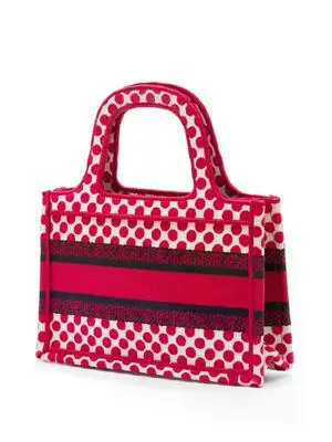 Dior Dioramour Mini Embroidered Canvas Dots Book Tote Bag