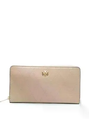 Tory Burch Diamond-quilted Leather Wallet - Neutrals