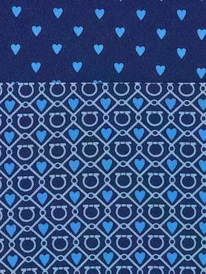 FERRAGAMO Gancini And Hearts Print Silk Neck Tie