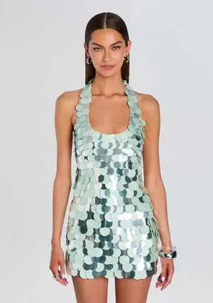 Retrofete Briggs Sequin Halter Dress